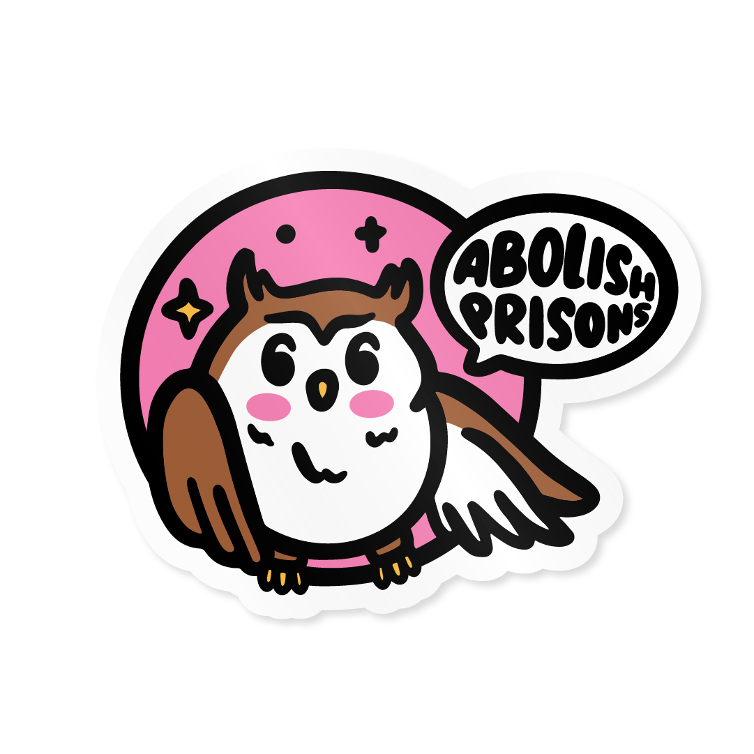 Abolish Prisons Owl Vinyl Sticker – Carla Scotto
