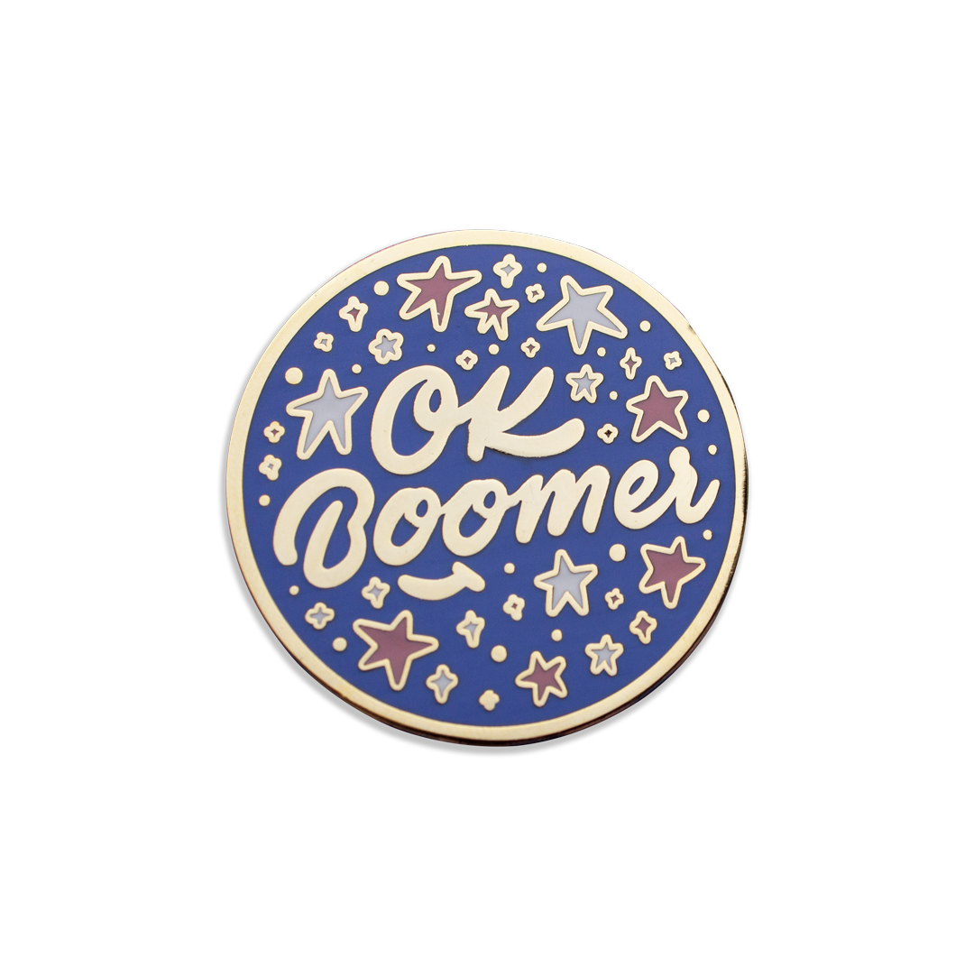 'Ok Boomer' Vintage Meme Enamel Pin – Carla Scotto